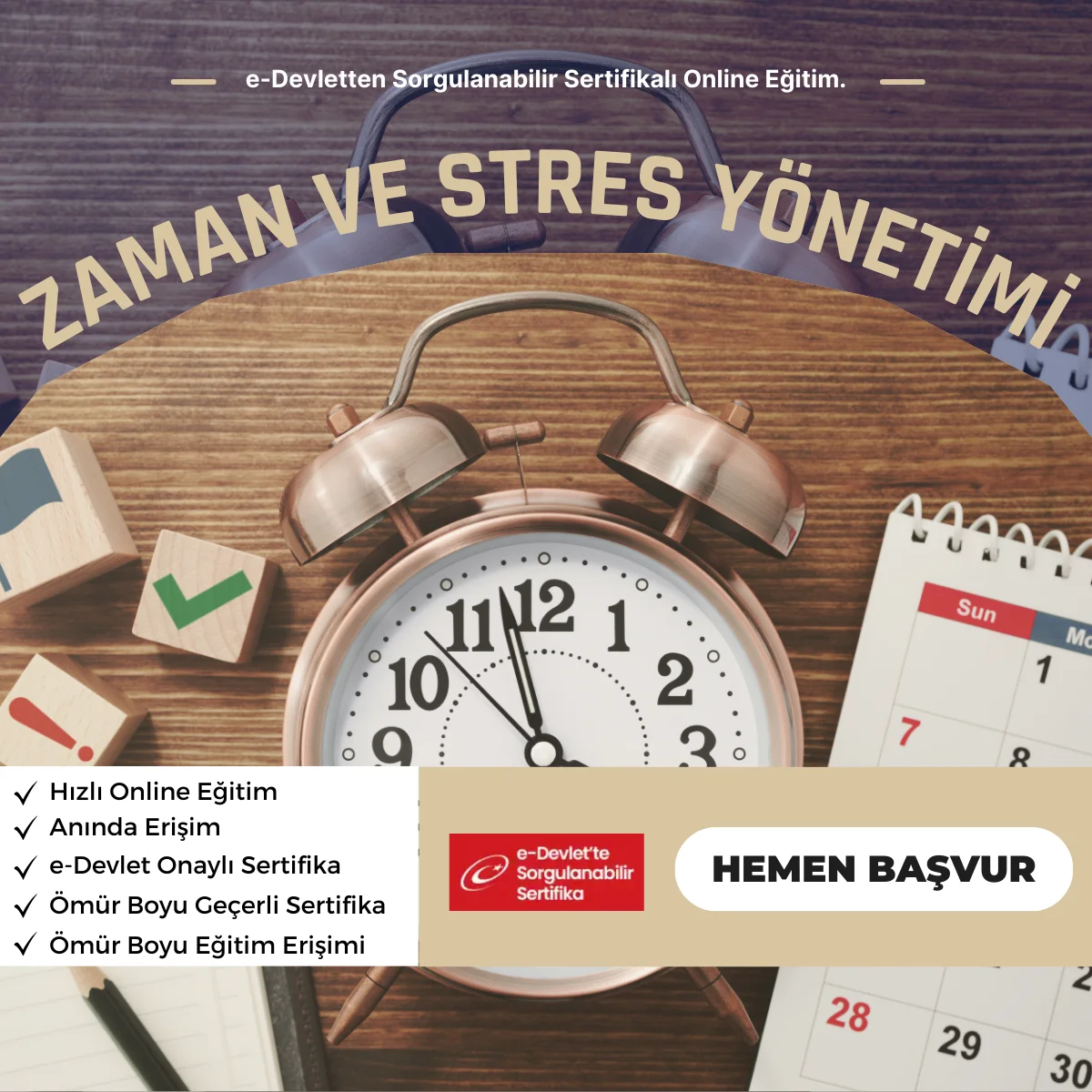 Zaman ve Stres Yönetimi Eğitimi | e-Devlet Onaylı | Hemen Satın Al | 2025